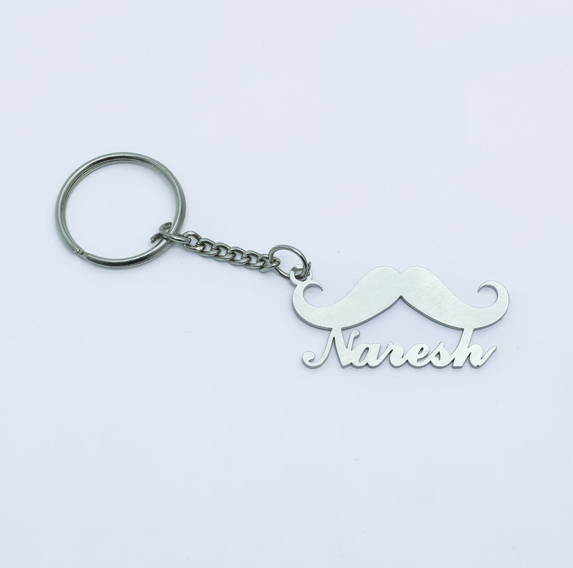 Name Mustache keychain – GiftsVilla